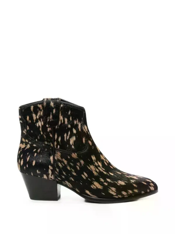 Ash Pony-fur Ankle Boots - Black