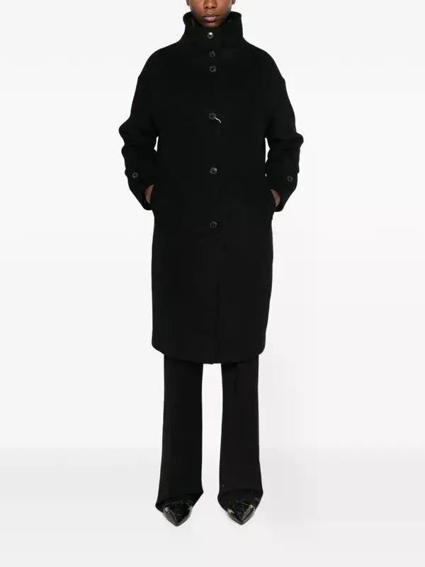 Herno Button-up Funnel-neck Coat