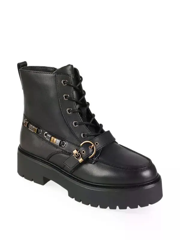 Pinko Buckle-detail Lace-up Ankle Boots
