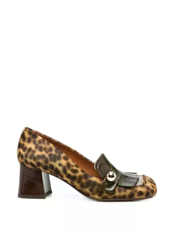 Chie Mihara Leopard-print Fringed Pumps