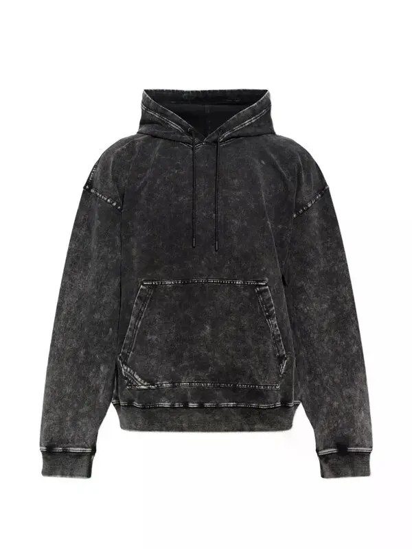 DIESEL® Treated Denim-effect Hoodie - Grey