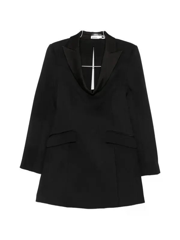 Simkhai Marina Satin-lapel Blazer Mini Dress - Black