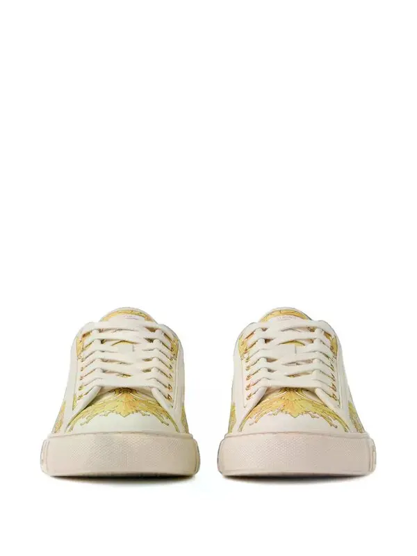 Versace Greca Printed Silk-twill Trainers