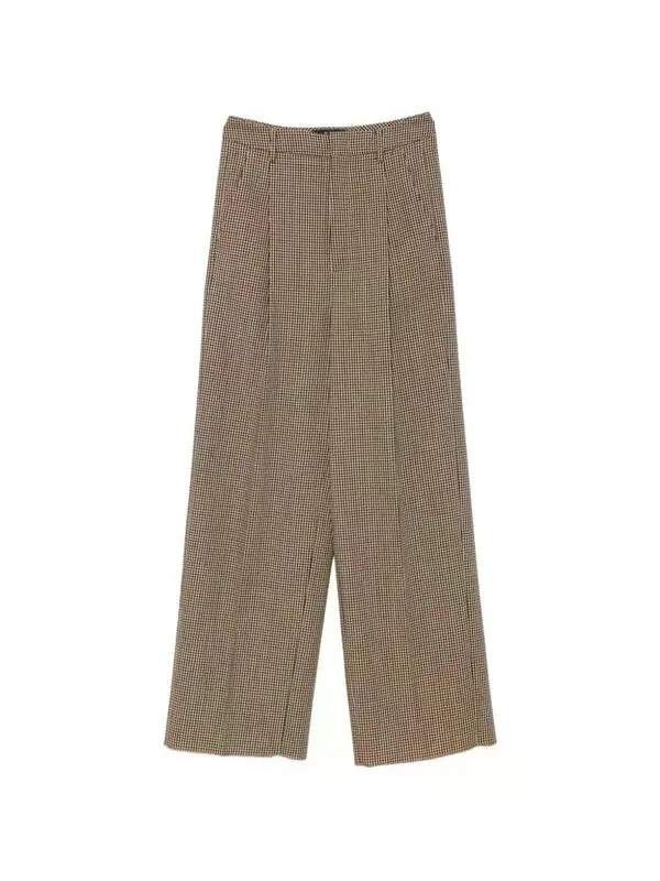 Seafarer Houndstooth-pattern Wide-leg Trousers - Brown