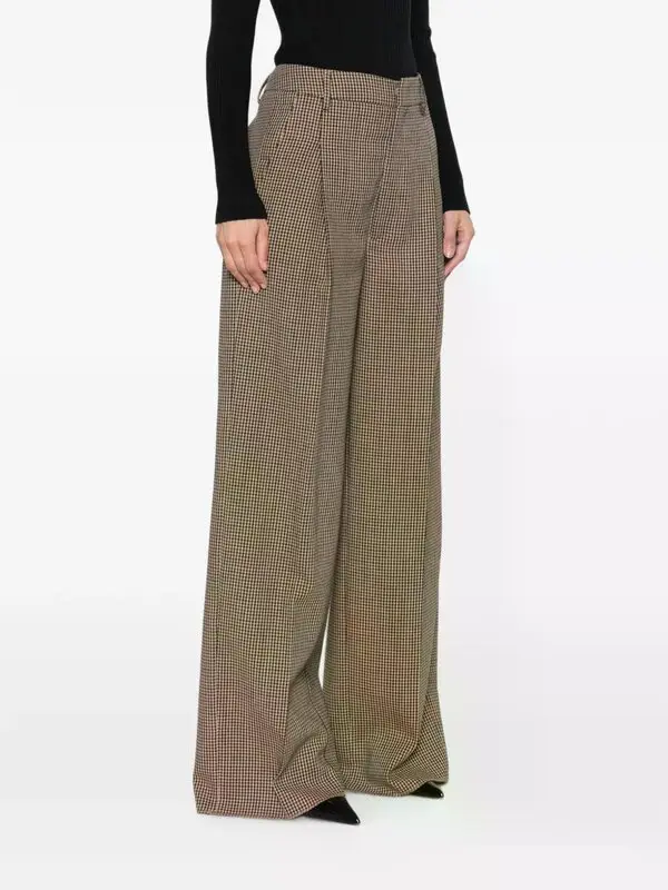 Seafarer Houndstooth-pattern Wide-leg Trousers