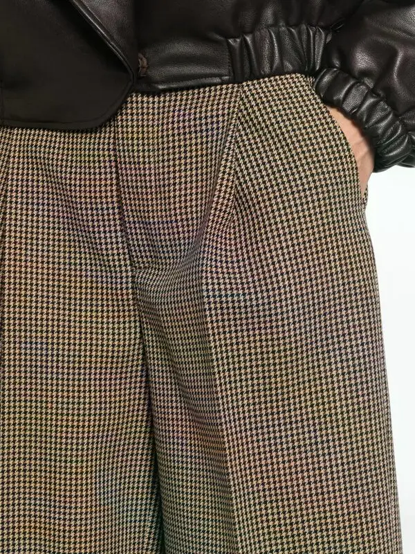 Seafarer Houndstooth-pattern Wide-leg Trousers