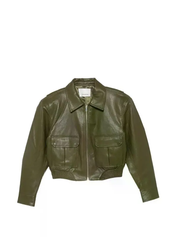 THE FRANKIE SHOP Cropped Zip-up Jacket - Green
