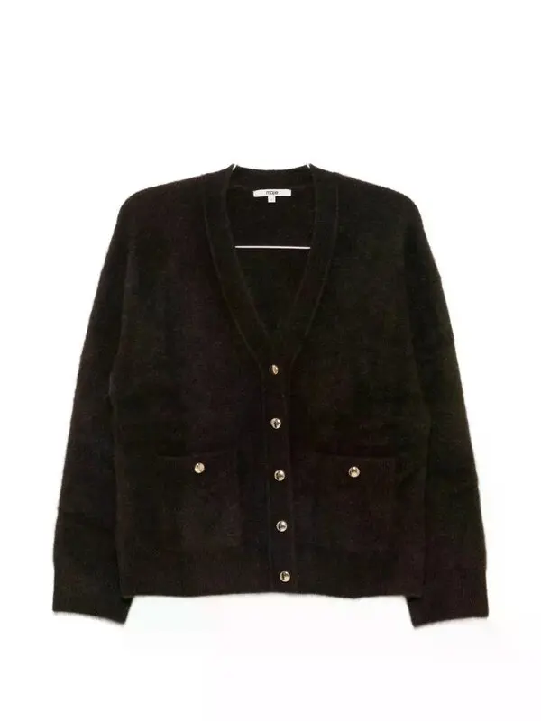 Maje Button-front V-neck Cardigan - Brown