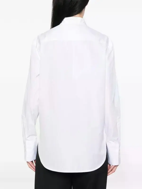 Seafarer Bib-front Band-collar Shirt - White