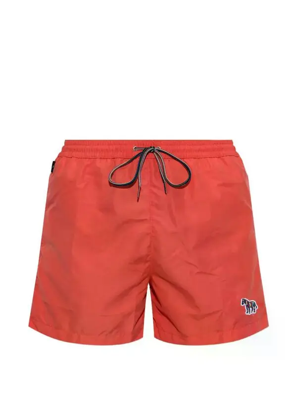 Paul Smith Burnt- Zebra-logo Swim Shorts - Orange