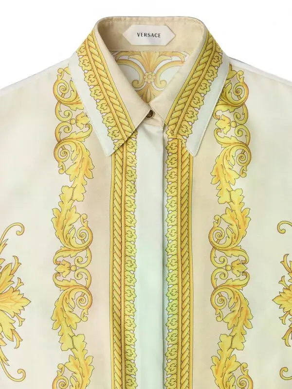 Versace Printed Silk-twill Midi Dress - White