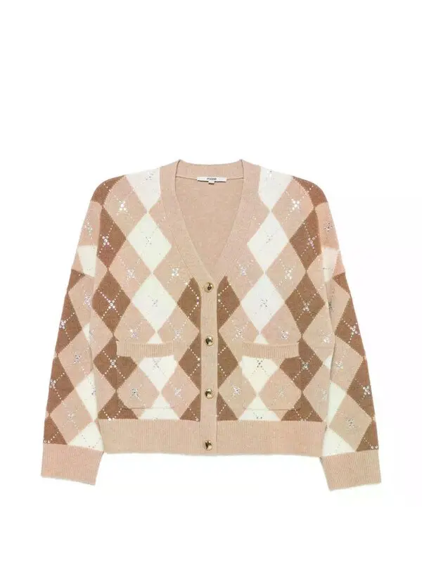 Maje Argyle-pattern Crystal-embellished Cardigan