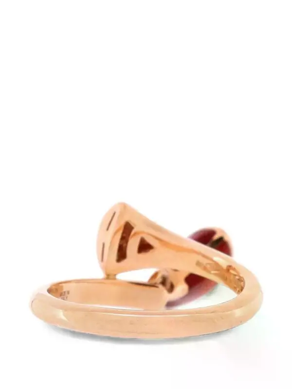 BVLGARI Divas' Dream Charm 18k Rose Gold With Carnelian And Diamonds Ring - Pink
