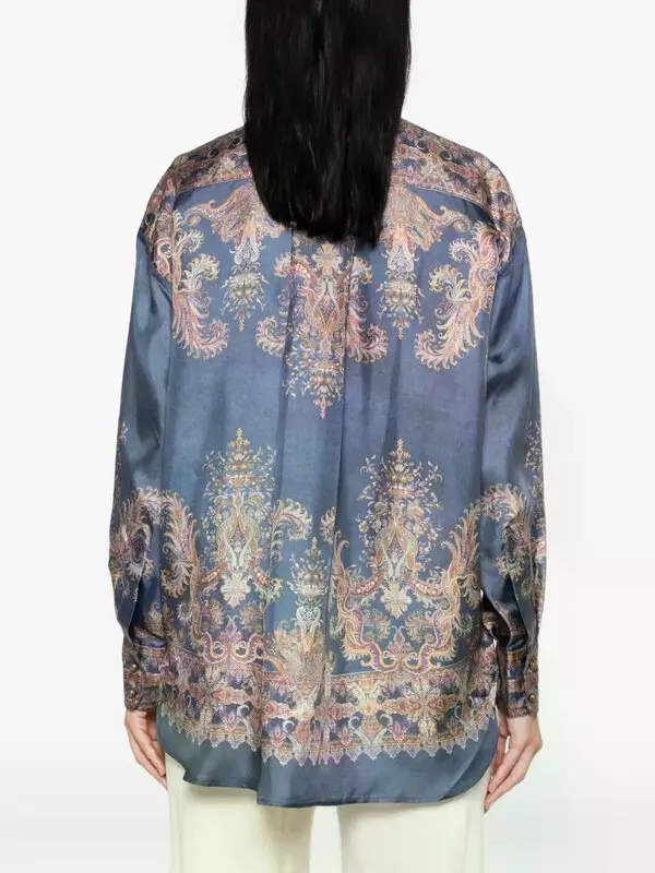 Zimmermann Paisley-print Pussy-bow Shirt - Blue
