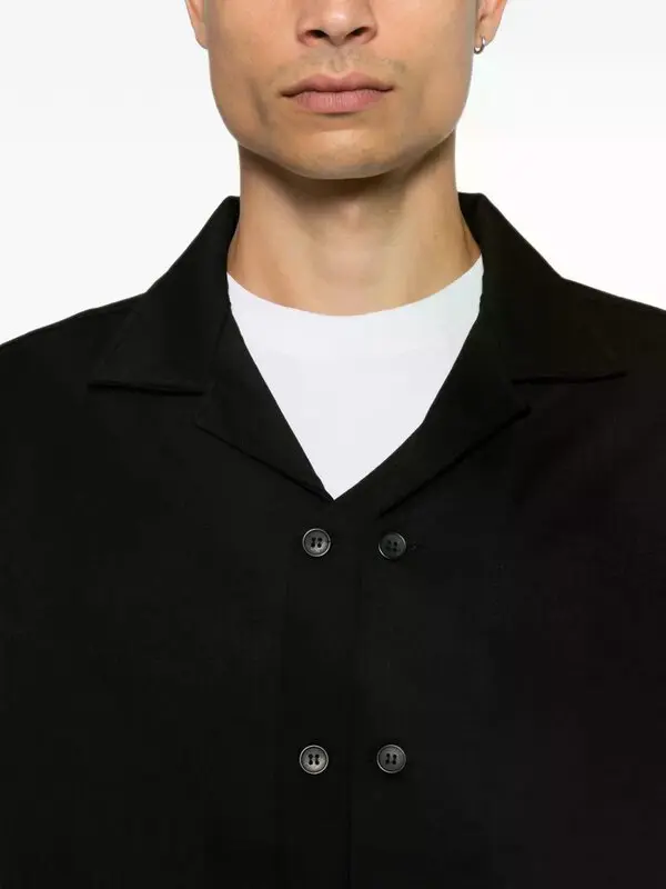 Y3 Double-breasted Notched-collar Shirt