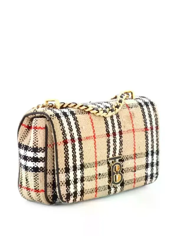 Burberry Lola Vintage Check Tweed Small Shoulder Bag