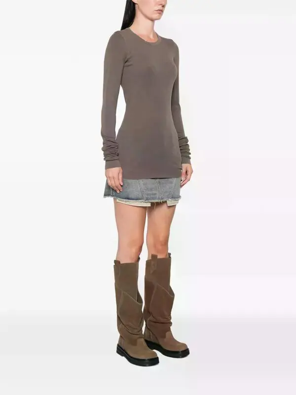Rick Owens Long-sleeve Ribbed T-shirt - Brown