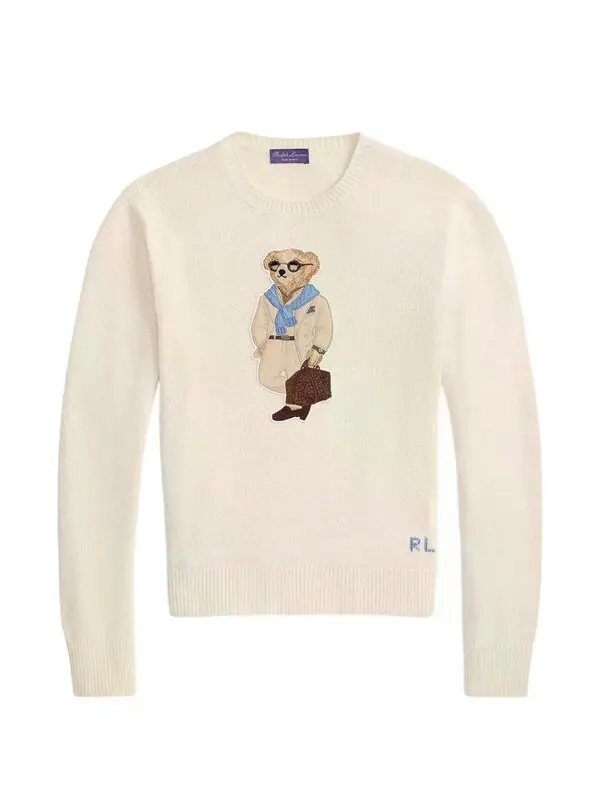 Ralph Lauren Purple Label Polo Bear Intarsia-knit Sweater - Neutrals