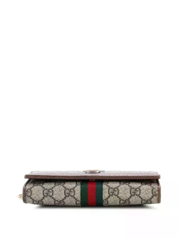 Gucci Ophidia Chain Wallet Gg Coated Canvas Cross Body Bag - Brown