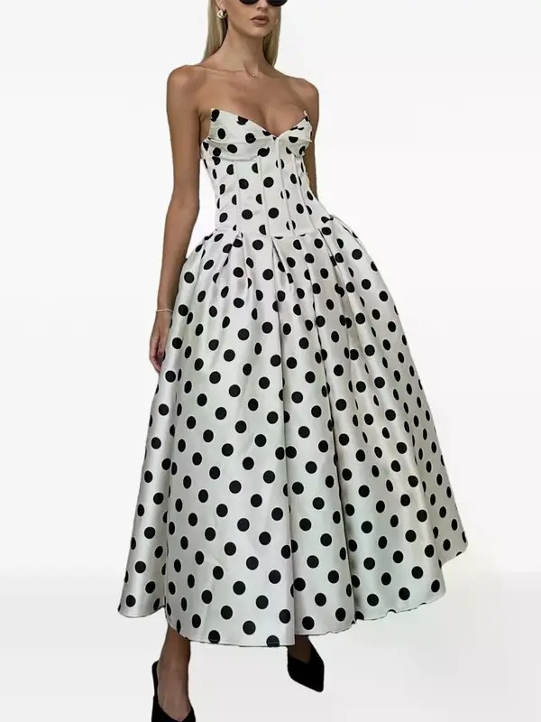 ATOIR Pepper Midi Polka-dot Dress - White