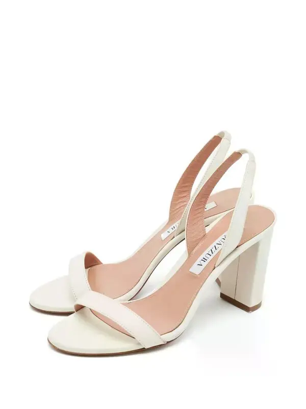 AQUAZZURA So Nude Block-heel Slingback Sandals - White
