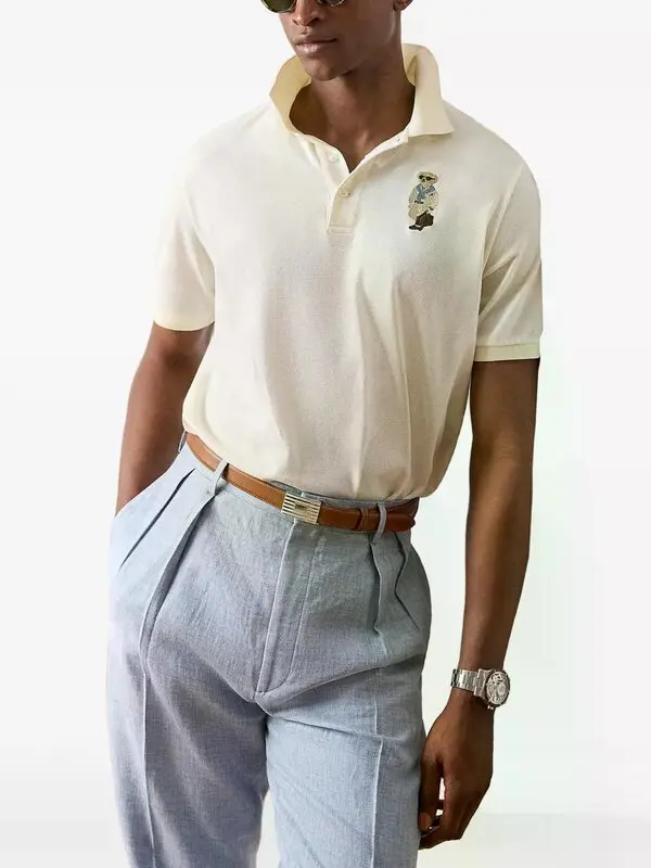 Ralph Lauren Purple Label Bear Embroidered Polo Shirt