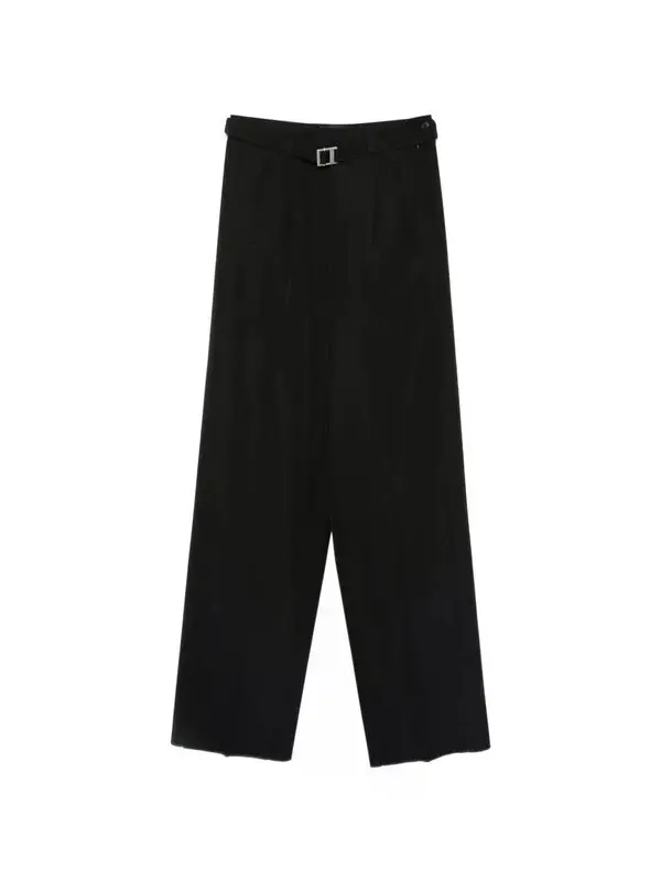 Seafarer Belted Wide-leg Trousers - Black