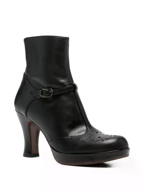 Chie Mihara Perforated Buckled Boots