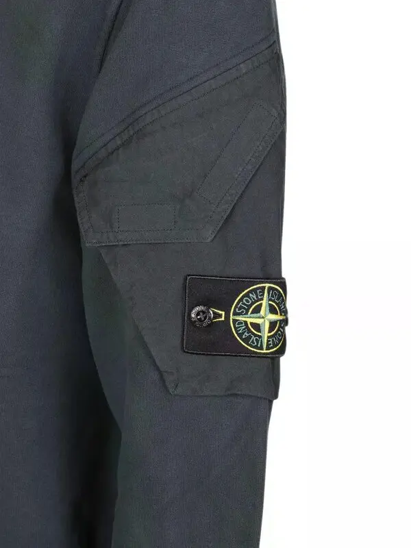 Stone Island 6100015 Brushed Organic Cotton Fleece Sweatshirt - Green