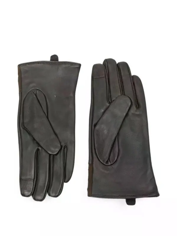 Barbour Logo-stud Panelled Leather Gloves
