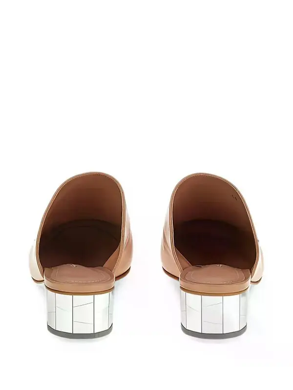 FERRAGAMO Floy Leather Mules - Neutrals