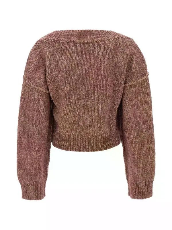 ROTATE BY BIRGER CHRISTENSEN Logo-patch V-neck Sweater