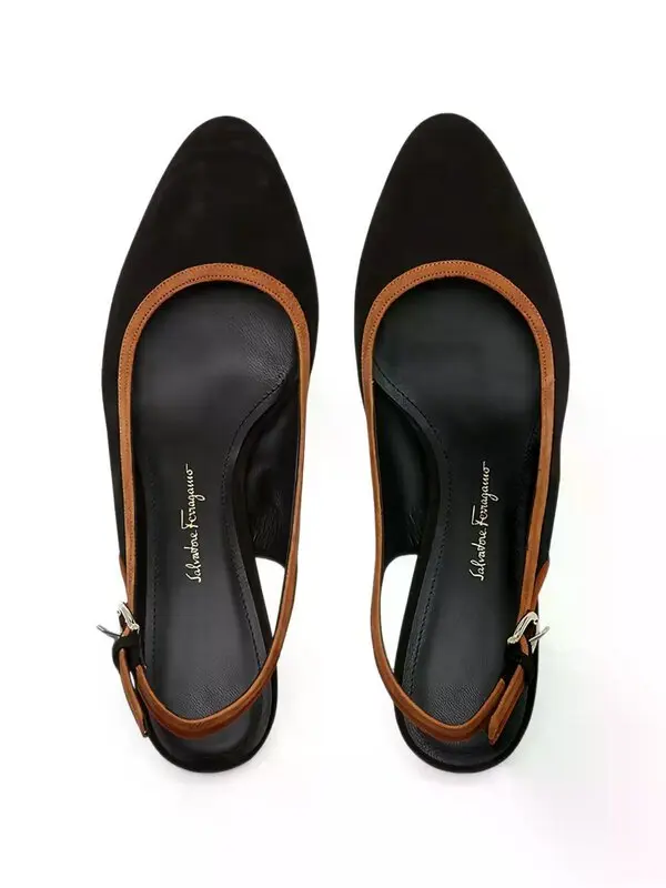 FERRAGAMO Suede Slingback Pumps