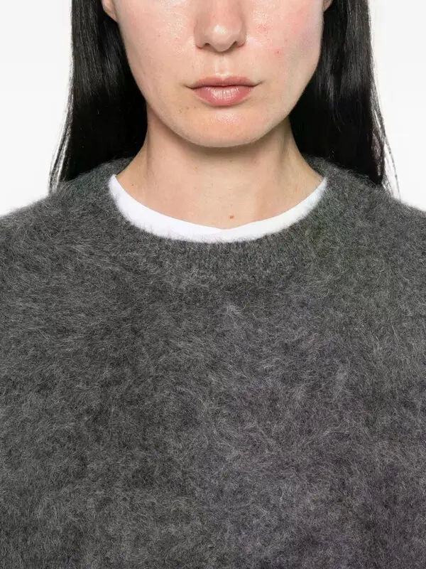 Soft Goat Brushed-knit Crew-neck Sweater