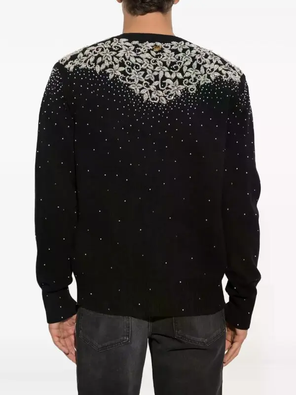 Amiri Beaded Floral-embroidered Cardigan