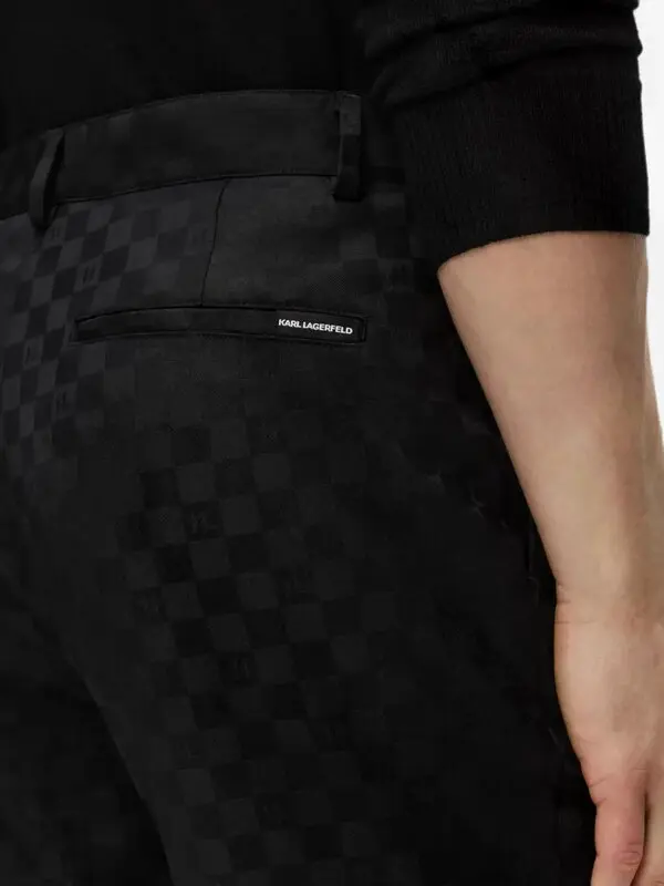 Karl Lagerfeld Monogram Checked Pants