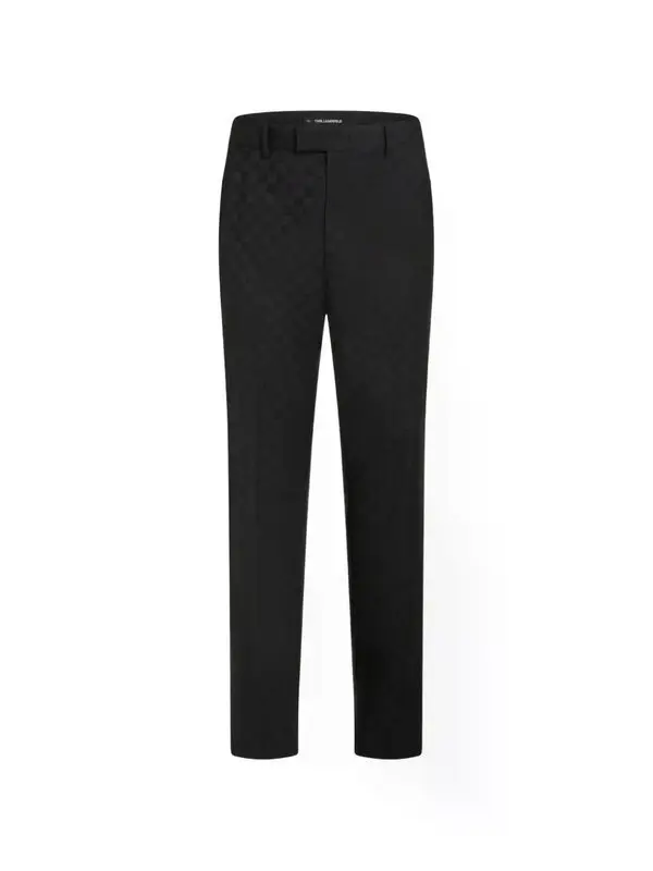 Karl Lagerfeld Monogram Checked Trousers - Black