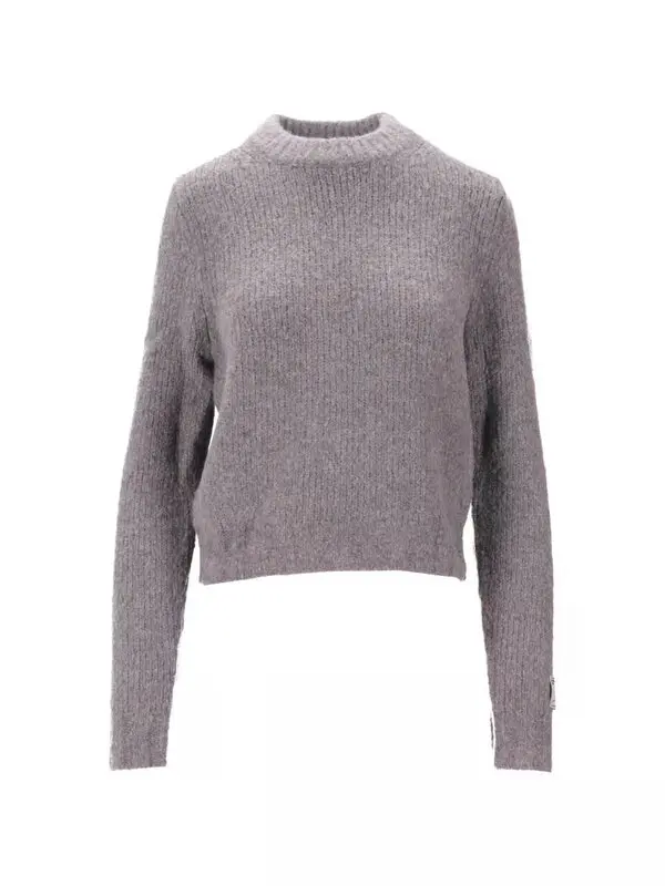 B.B. WALACE Ribbed-knit Crew-neck Sweater - Grey