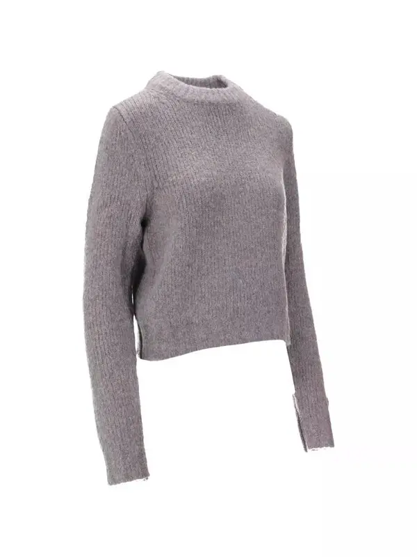 B.B. WALACE Ribbed-knit Crew-neck Sweater - Grey