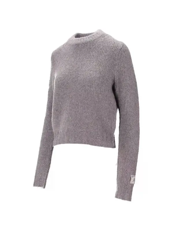 B.B. WALACE Ribbed-knit Crew-neck Sweater - Grey