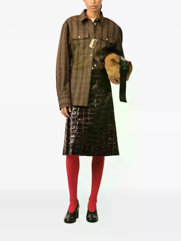 AMI Paris Fitted Checkered Wool Shirt