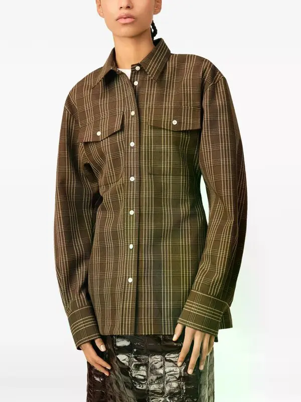 AMI Paris Fitted Checkered Wool Shirt