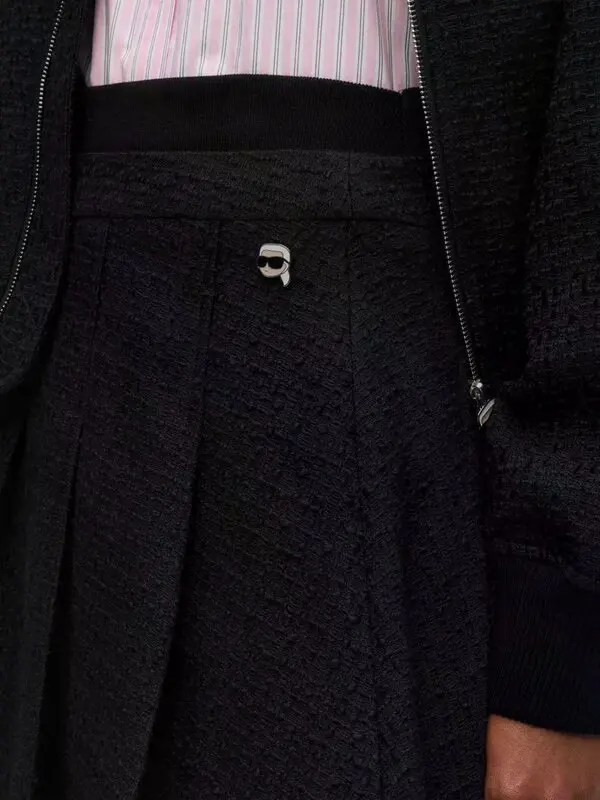 Karl Lagerfeld Ikon Bouclé Pleated Skirt