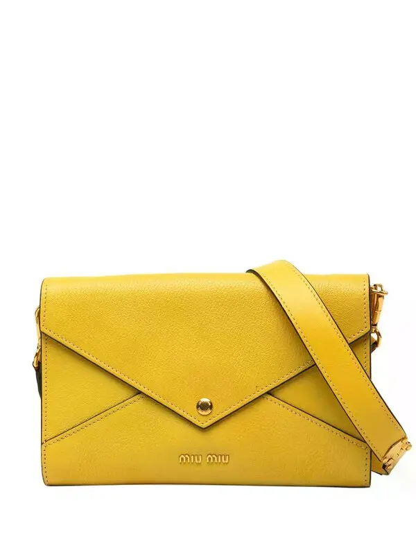 Miu Miu 2010-2026 Goatskin Madras Envelope Crossbody Bag