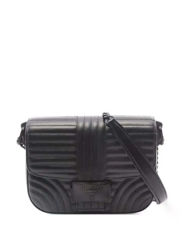 Prada 2010-2026 Soft Calf Diagramme Crossbody Bag