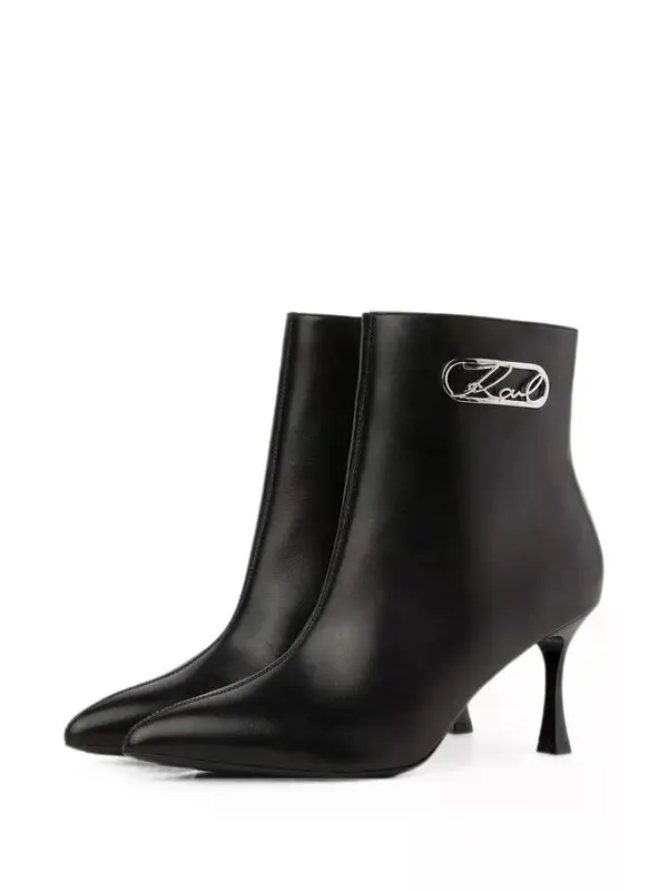 Karl Lagerfeld Sienna Signia Curve Ankle Boots - Black