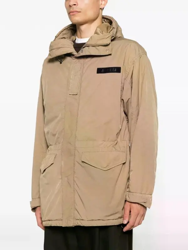 Aspesi Hooded Logo-patch Jacket