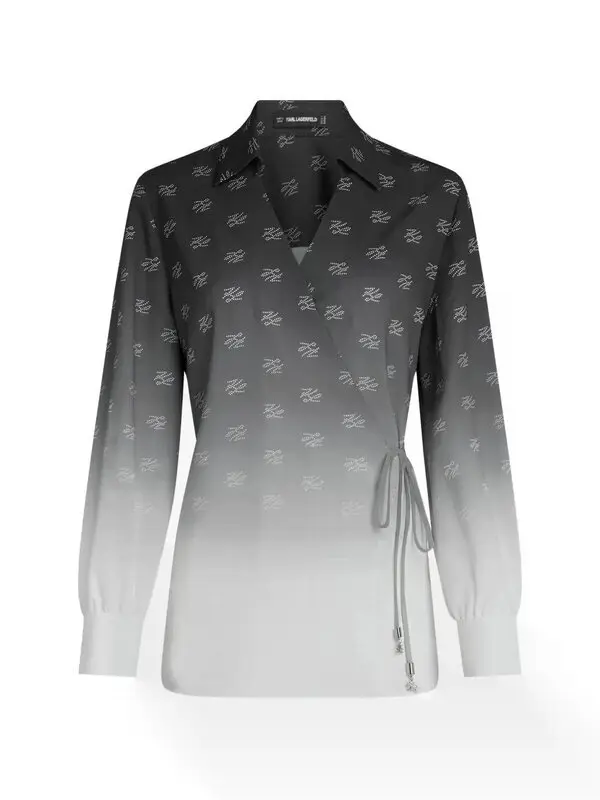 Karl Lagerfeld Fluid Wrap Blouse