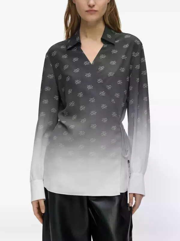 Karl Lagerfeld Fluid Wrap Blouse