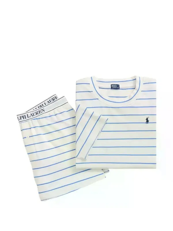 Polo Ralph Lauren Striped Logo-waistband Pajamas Set - White